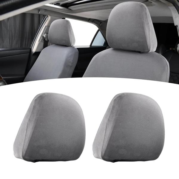 商品名: Nowkont カーシートヘッドレストカバー 2個 伸縮性 フルサラウンドシンプル ダストカバー 通気性 非使い捨て 洗浄可能 再利用可能 ヘッドレスト傷防止 プロテクター 車 トラック用 ユニバーサル (ダークグレー) Nowk...