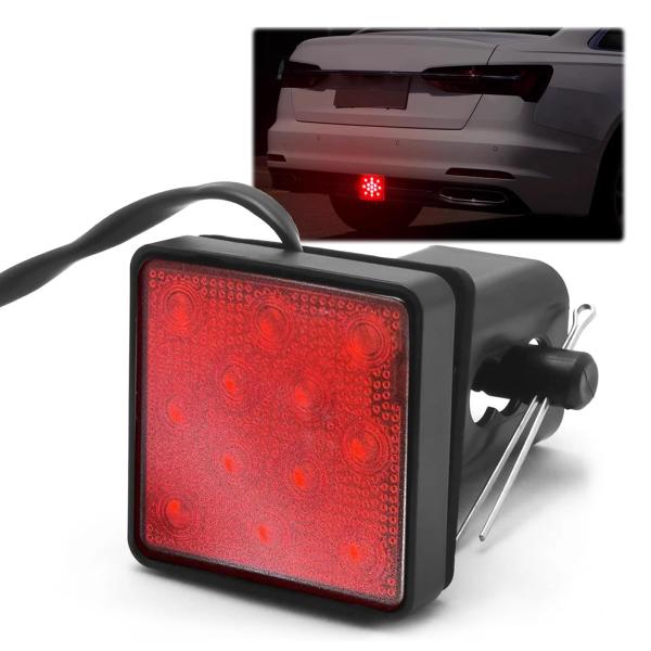 商品名: Xotic Tech レッドトレーラーヒッチカバー トレーラーアダプターヒッチピン 赤四角ブレーキテールライト トラックSUV対応 2インチ牽引ヒッチレシーバー15-SMD(サイズ:3.25インチ x 4.3インチ) x xoti...