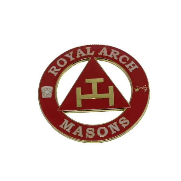 商品名: Royal Arch Masons - フリーメイソンオートエンブレム[レッド、ホワイト、ゴールド]トリプルタウ[直径3インチ] Generic Royal Arch Masons - Masonic Auto Emblem[Re...