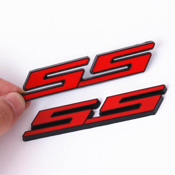 商品名:  Generic 2PC (Black and Red) Slant SS Grill Side Emblem Badge Decal with Sticker for Chevy Impala Cobalt Camaro 201...