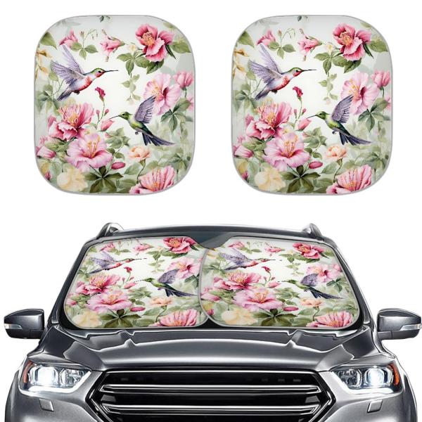 商品名:  AFPANQZ Hummingbird with Flower Car Windshield Cover Sun Shade for Women Universal Fit Car Sunshade Sun Visor Univ...