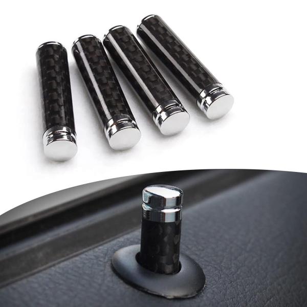 商品名: dawfall 車用カーボンファイバードアロックノブカバーキット 4個 1.45インチ x 0.45インチ ドアロックピンカバー装飾 インテリアドアプルピンロック改造アクセサリー ほとんどの車/トラックにユニバーサル(ブラック) ...