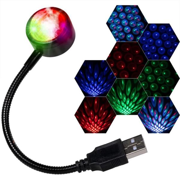 商品名: Qboonpt USBカールーフサウンド起動雰囲気ランプ、ミニLEDスターナイトライトプロジェクター、調節可能な車内ロマンチックな雰囲気装飾ライト、車の装飾、天井、パーティー、寝室に適しています Qboonpt USB Car R...
