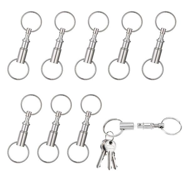 商品名: Ohleats 8個 クイックリリースキーチェーン、取り外し可能なデュアルプルアパートキーチェーン、スプリングスナップセパレートキーリングロック、カーアクセサリー Ohleats 8PCS Quick Release Keycha...