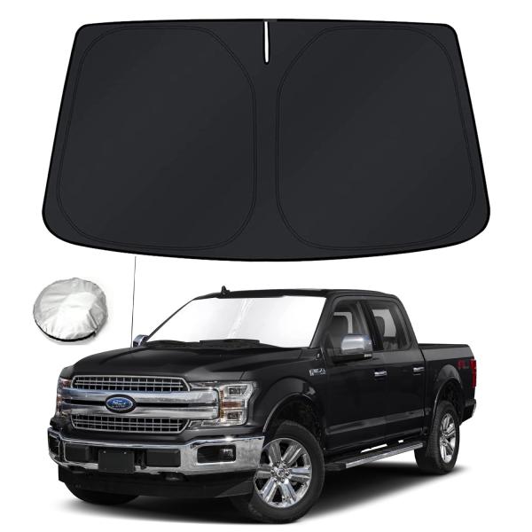 商品名: Bestview フロントガラス サンシェード 2015-2020 Fo-rd F150対応 フロントウィンドウサンシェード サンシェード 保護フィルム 紫外線をブロック 折りたたみ式 2層 210T素材 Bestview Win...