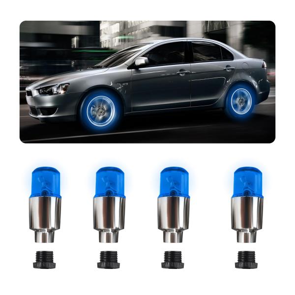 商品名: Suvnie LEDタイヤバルブライト、防水ライトアップエアネオン自転車オートバイタイヤバルブフラッシュライト、自転車トラックゴルフカートホイールアセンブリランプ、外装カーアクセサリー(ブルー) Suvnie 4 PCS LED ...