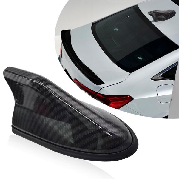 商品名: dawfall 車用アンテナ1個、6.3インチ x 3.1インチ x 2.75インチ ABSペイントプロセス シャークフィンテール 防水ラバーリング 安定した信号受信アンテナ パンチなしデザインアクセサリー 車用 (カーボンファイ...