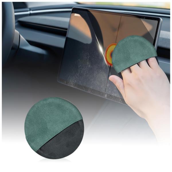 商品名: BubabyZZ カースクリーンクリーナーラウンド、自動タッチスクリーンクリーニングワイプ、マイクロファイバースクリーンクリーンクロス 車のインテリアアクセサリー ユニバーサル車両ダッシュボードディスプレイテスラなど(グリーン) ...