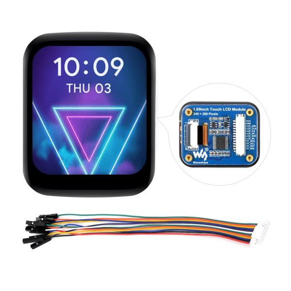 商品名: Waveshare 1.7インチラウンドLCD、Raspberry Pi 5対応、タッチパネル付きディスプレイモジュール、マイクロLCDディスプレイ、240×280解像度、IPS、SPI、I2C通信、262Kディスプレイカラー。 ...