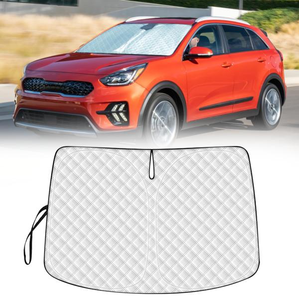 商品名:  Jaronx Compatible with Kia NIRO Windshield Sun Shade 2017-2024, Thicken 4-Layers Foldable Sunshade Sun Visor Front...