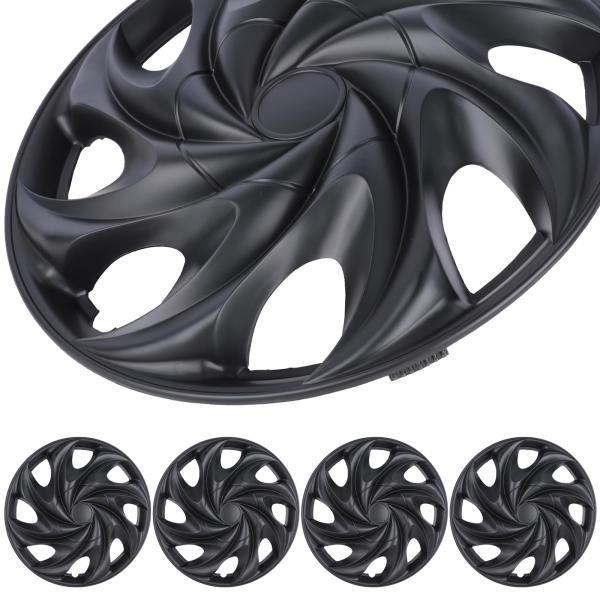 商品名:  Hawkley (4-Pack) Premium Black Matte Hubcaps 15" Wheel Rim Cover Hub Caps -Replacement Snap On Car Truck SUV - 15 ...