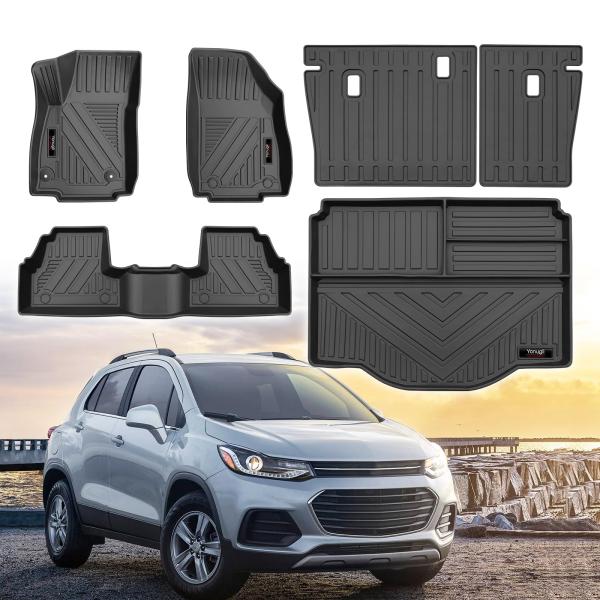 商品名: Yonugli 2013-2023 シボレー トラックス/ビュイック エンビスタ (GXではありません) フロアマット カーゴライナーと背もたれマット 全天候保護 TPE ラバーマット シボレー トラックスアクセサリー用 (シボレ...