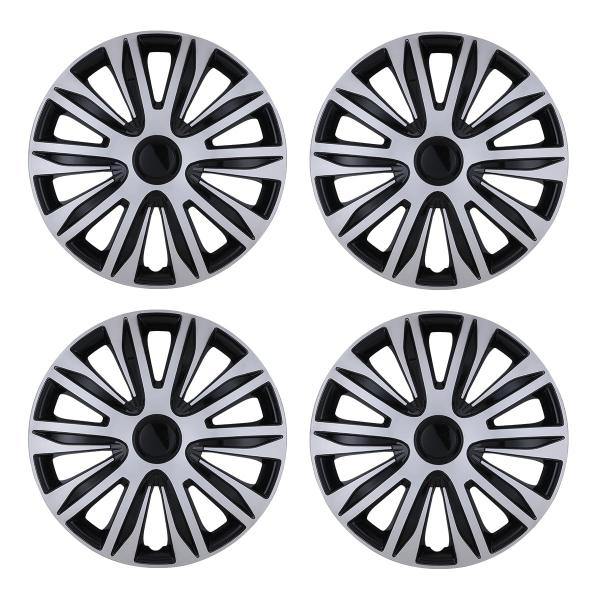商品名:  Winjet 13" Hubcap Wheel Rim Covers Silver Lacquer &amp; Black Lacquer Universal Hub Caps for Cars Trucks Exterior ...