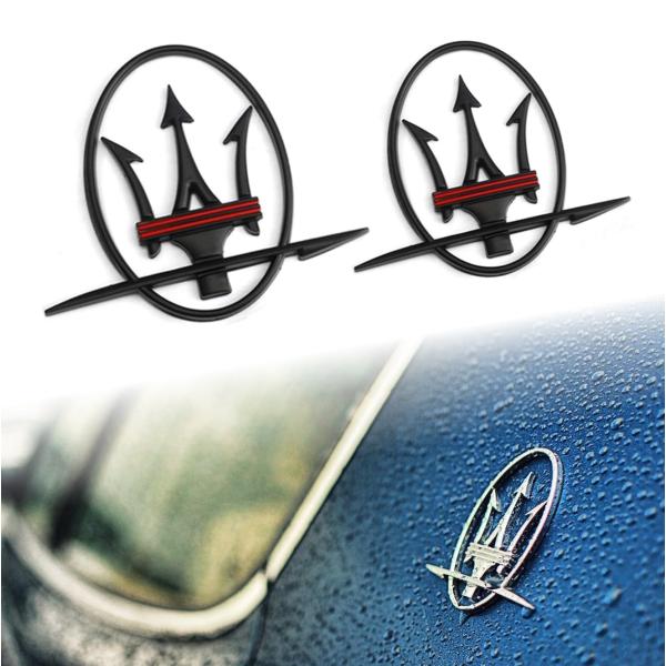 商品名:  AULPEE 2PC Side Door Trident Logo Emblem Stickers,Meserati 3D Rear Window Badge Compatible with Qvattroporte,Ghibl...