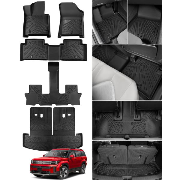 商品名: BAMACAR ヒュンダイ サンタフェ フロアマット 2024 (ガスのみ) 全天候ゴム サンタフェマット 2024 3列 フロアライナー カーゴライナー ヒュンダイ サンタフェ マット ヒュンダイ サンタフェ アクセサリー 20...