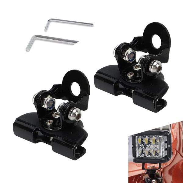 商品名: Sodcay 2個パック 車用フードライトマウント 交換用 調節可能 防水 メタル 車両グリル LEDライトベース ユニバーサル 自動車用スポットライト固定ブラケットアクセサリー トラック SUV 車用 (ブラック) Sodcay...