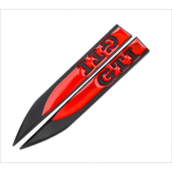 商品名:  Generic 1 Pair 3D Chrome-Plated Black red Badge Badge Decal Sticker Marking Side Metal fit MK4 MK5 MK6 GTI 5 6 7 (...