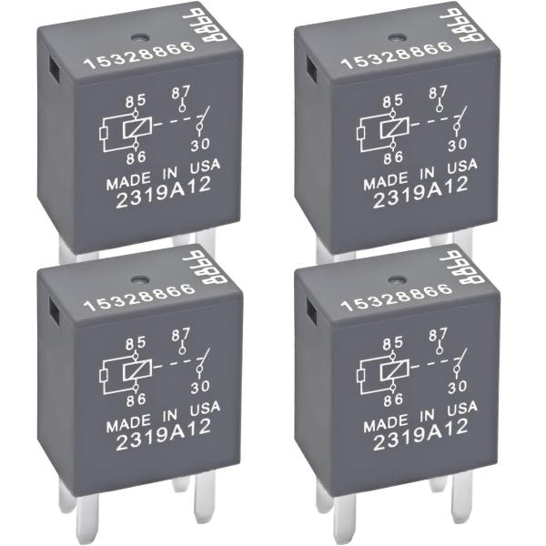 商品名: リレー 15328866 (4個パック) Relay 15328866 (Set of 4), 4-Pin High Power Relay - 12VDC 20A 4 Terminal Multi-Use Relay 8385,...