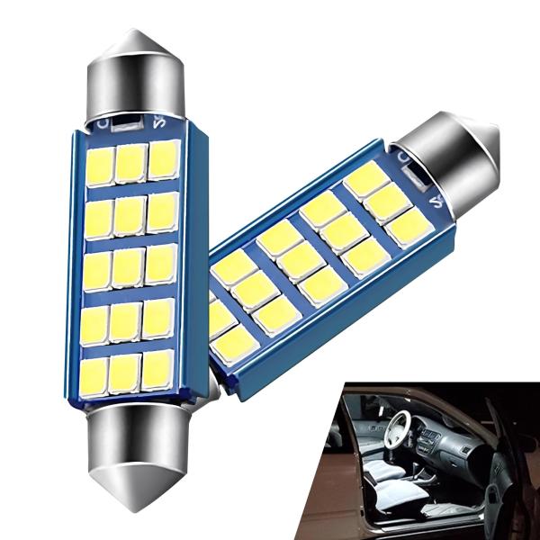 商品名: Sumjig(サムジグ) 2個 車 LED ダブルポインテッドリーディングライト 1.6インチ x 0.3インチ 2835 高速応答 360度サラウンド照明デザイン ルーフライト 照明アクセサリー 車用 (ホワイト) Sumjig...