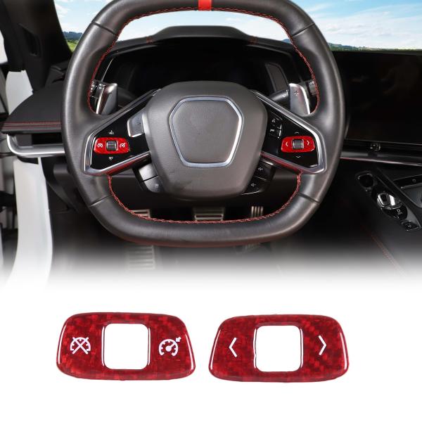 商品名:  Real Carbon Fiber Center Console Switch Button Trim Cover Compatible with Chevrolet Corvette C8 2020-2024, Control...