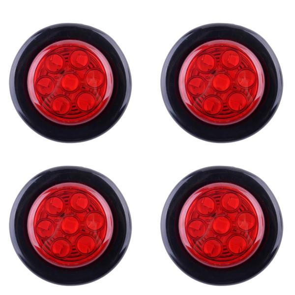 商品名:  TONDASKY Pack of 4 2" Inch Red LED Light Round Clearance Lamps Side Marker Lights for Truck Trailer tractor Bus Va...