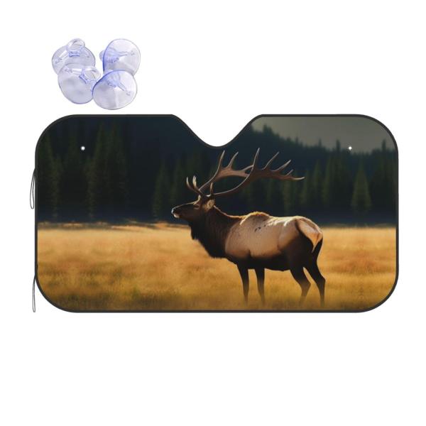 商品名:  JTRKN Windshield Sun Shade Elk in The Meadow Printing Front Window Auto Sun Visor Car Large Sun Visor Protector He...