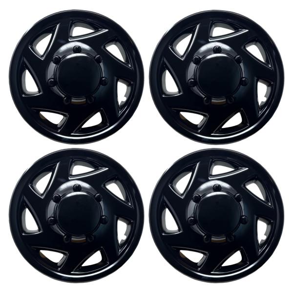 商品名: HubStar Hubcap 交換用 Ford Van 1998-2023、グロスブラック、プレミアム品質の頑丈な16インチホイールカバー(4ピースセット) HubStar Hubcap Replacement for Ford ...
