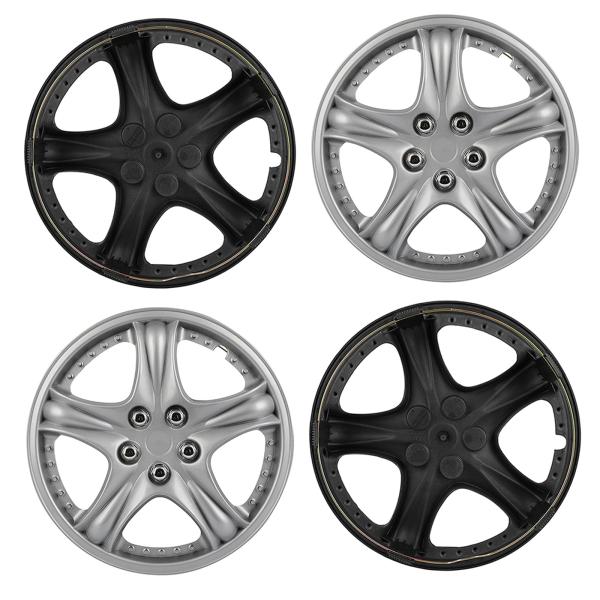 商品名:  ANPART 4-Pack Premium 14" Hubcaps Set Full Wheel Rim Cover OEM Style Hub Caps Universal Easy Snap On Silver PP Mat...