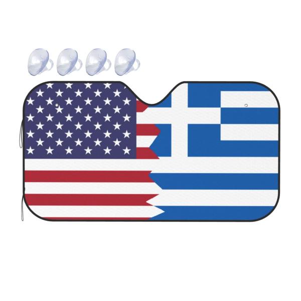 商品名:  Generic Car Windshield Sunshade, USA Greece Greek Flag Car Windshield Visor Sun Shade Perfect for Windshields of M...