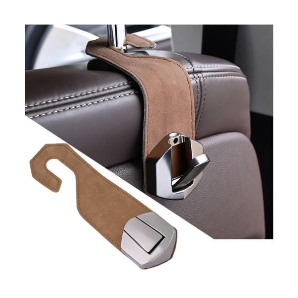 商品名: Bittwee カーシートヘッドレストフック、スエード車両シートバックストレージハンガー、隠しオートシートバックフック、ハンドバッグ、財布傘、車内アクセサリーユニバーサルSUV、トラック、RV用(ブラウン) Bittwee Car...