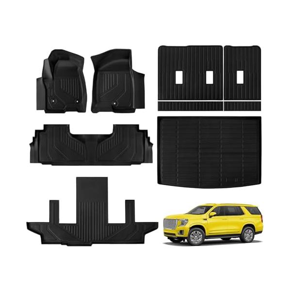 商品名: DAZANZAN フロアマット シボレー/シボレーサバーバン/GMC ユーコン XL 7人掛け 2021-2024 全天候型サバーバン/ユーコン XL フロアマット シボレー/シボレーサバーバン/GMCユーコンXLアクセサリー20...