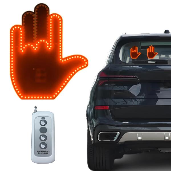 商品名:  Keepdone Middle Finger car Light,Hand Gesture Light for Car Window,Led Sign Glo Gesture Lights for Car with Wirele...