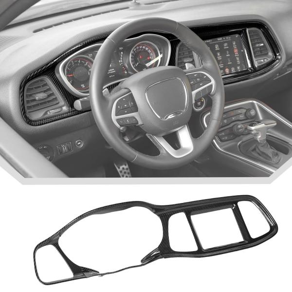 商品名: JeCar チャレンジャーカーボンファイバーセンターコンソール用4個 ダッシュボード インストルメントパネル プロテクター カバートリム 2015-2024 ダッジチャレンジャー用 インテリアアクセサリー JeCar 4pcs f...