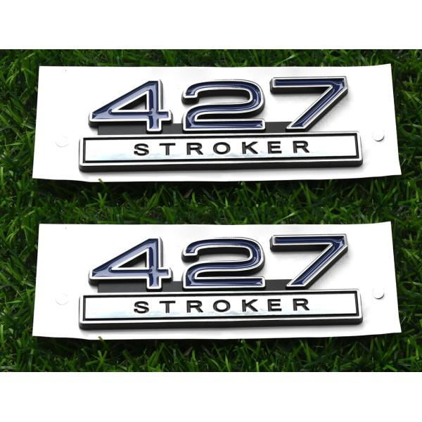 商品名: 427 Stroker 7.0リットル エンジンエンブレム バッジ 3D デカール ステッカー 車 トラック (クロムブルー) 2枚 2pcs 427 Stroker 7.0 Liter Engine Emblems Badge ...