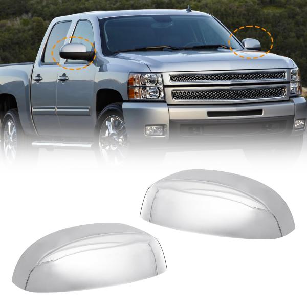 商品名:  AMSPRAC Chromed Door Side Mirror Covers,Rearview Mirror Half Top Covers fit for Chevy Silverado GMC Sierra Yukon X...