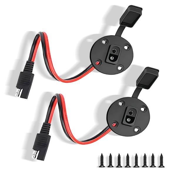 商品名: fasebeek 2個 自動車 SAE シャーシコネクタ SAE サイドウォールポートソケット ダブルエンド ダストカバー付き 緊急修理改造アクセサリー ほとんどの車 トラック オートバイ用 (ブラック) fasebeek 2 P...