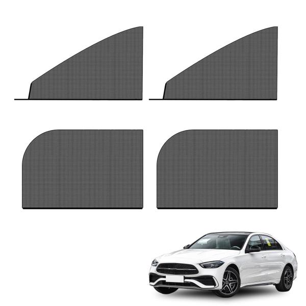 商品名: Sephile 車用フロント&amp;リアウィンドウサンシェード 4点 26.3インチ x 27.5インチ + 21.25インチ x 31インチ ほこりや日焼け止めカバー 窓を持ち上げ下げ可能 通気性のあるプライバシーカバー セダ...