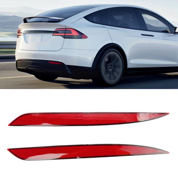 商品名:  Jaronx Compatible with Tesla Mode Y Rear Bumper Reflector 2020-2023, Left &amp; Right Rear Bumper Red Marker Light...