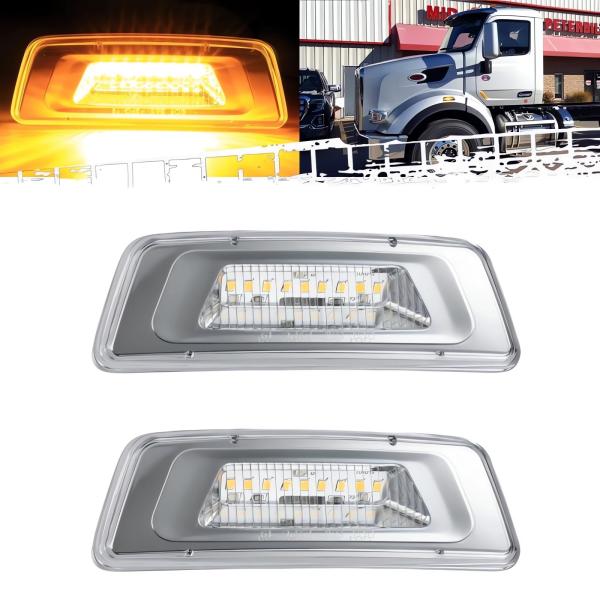 商品名:  KOMAS 2Pcs Replacement for Kenworth T680 T880 and Peterbilt 576 9Leds Side Marker Turn Signal Lights Assemblies Am...