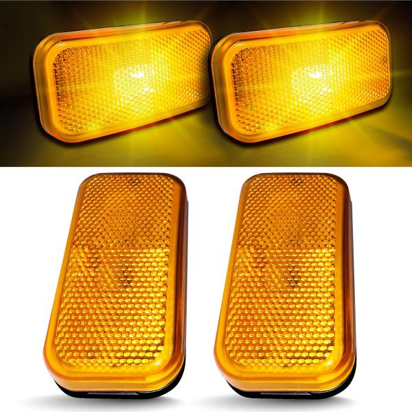 商品名: Command Electronics OEM 12V モダン白熱RV&amp;トレーラークリアランスライト ? 米国製 ? アンバー、ブラックベース ? 2個パック Command Electronics OEM 12V Mod...