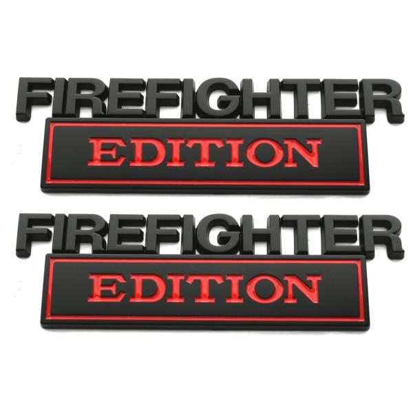 商品名: 2個 ビッグサイズ 消防士エディション エンブレム 消防士エディション デカール カーバッジ ピックアップトラック 車 トラック オートバイ F150 F250 F350用 (レッド) 2pcs Big Size Firefigh...