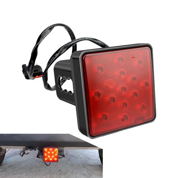 商品名: Sephile 1 PC 車 LED テールライトアクセサリー、防水 耐久性 スクエア トレーラーヒッチカバー、HDレンズ付き車両ブレーキライト、警告機能、ほとんどの車に対応するユニバーサル照明電球(レッド) Sephile 1 ...