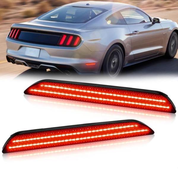 商品名:  For Ford Mustang 15-23 LED Rear Side Marker Turn Signal Lamps Red Smoked Lens LED Lights,FR3Z-15A201-Aブランド: Gsdmsy...