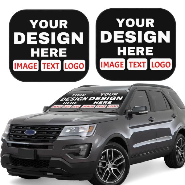 商品名:  Custom Windshield Sun Shade with Photo Text Design Foldable, Car Shades for Front Windows, Sun Visor for SUV Truck...