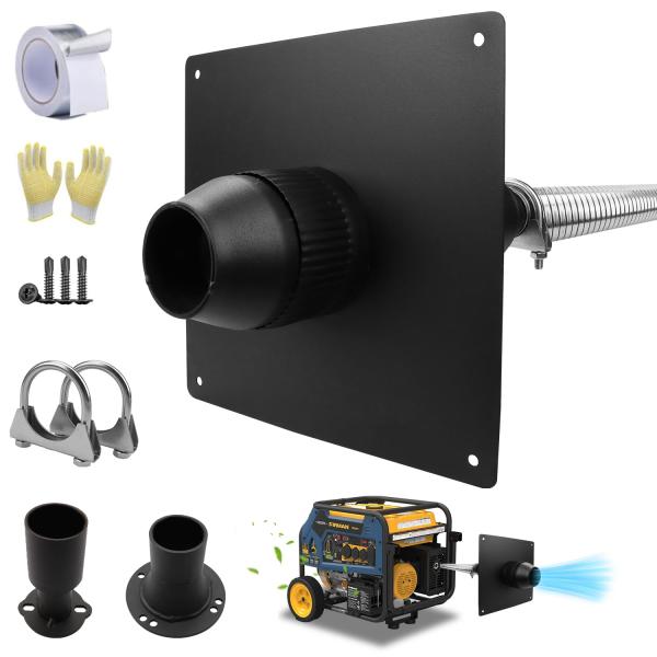 商品名:  Generator Exhaust Extension Silencer Kit with Insulated Through-Wall Mounting Plate Safely Vent Exhaust Reduce Noi...