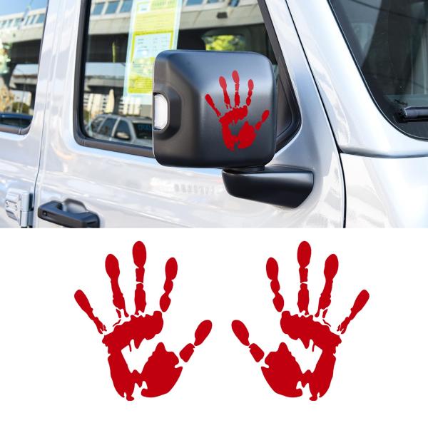商品名: RGOAANC 2個 カーウェーブステッカー、レイジーウェイバーウェーブサインデカールデコレーション、自動車手を振るハンドステッカー、左右バックミラー用、ユニバーサルカーアクセサリー SUV用カーデカール(レッド) RGOAANC...