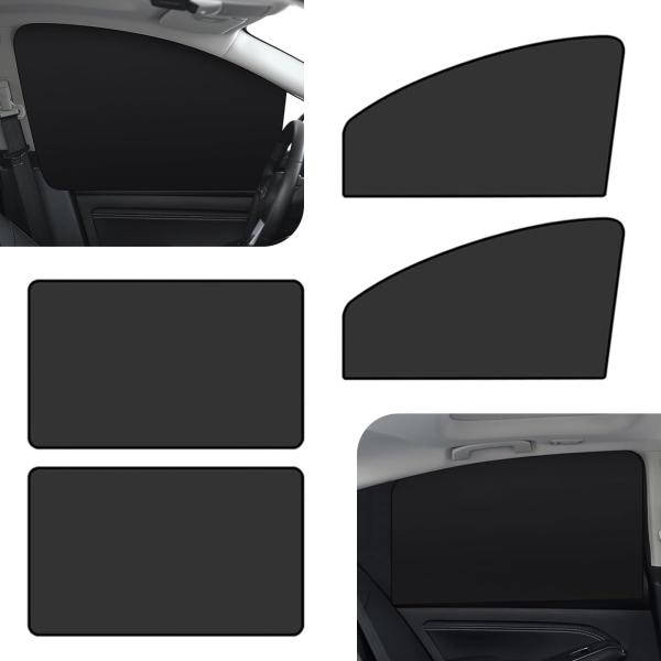 商品名: JawGrew 車用フルブラックアウトデザインサイドウィンドウサンバイザー4点、24.5インチ x 18.9インチ x 13インチ フロントウィンドウ + 31.5インチ x 18.9インチ リアウィンドウ 折りたたみ式 通気性 ...