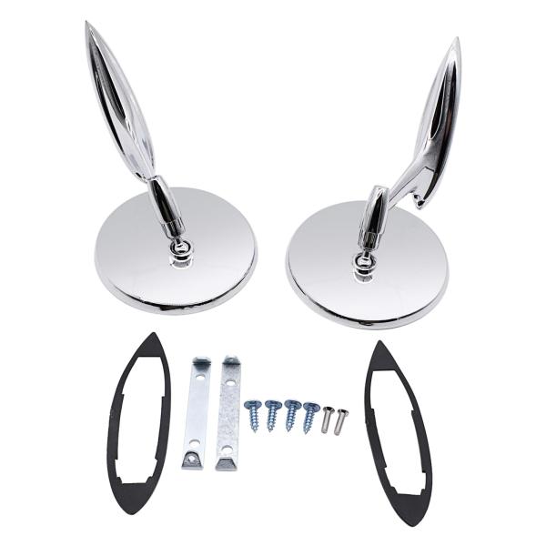 商品名:  Prefer Warehouse Pair Chrome Round Bowtie Outside Rearview Mirrors Ribbed Base Left &amp; Right Compatible With Ch...
