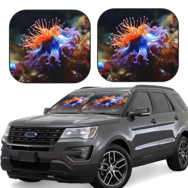 商品名:  2 Piece Car Windshield Sun Shade Nudibranch Car Sun Shade Windshield Foldable Front Window Sunshade Sun Visor Prot...