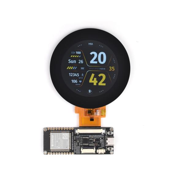 商品名: ESP32-S3 RGB LCDドライバーボードには、2.1インチのラウンドタッチスクリーンTFT RGBディスプレイLCD 480×480ピクセル、32ビットLX7デュアルコアプロセッサ、8MB PSRAMとフラッシュ、W-i-...